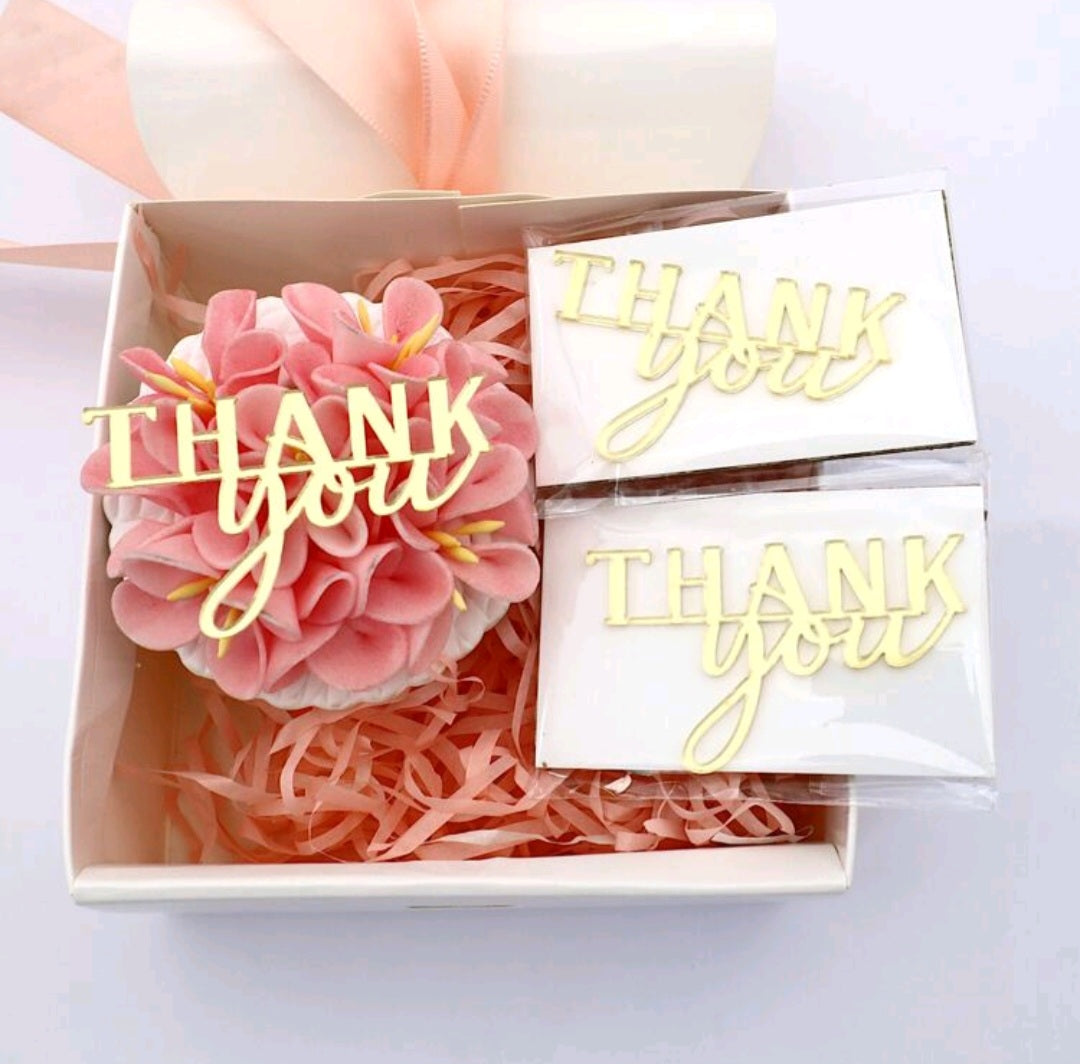 Acrylic "Thank You" Topper – Cake Central Barbados