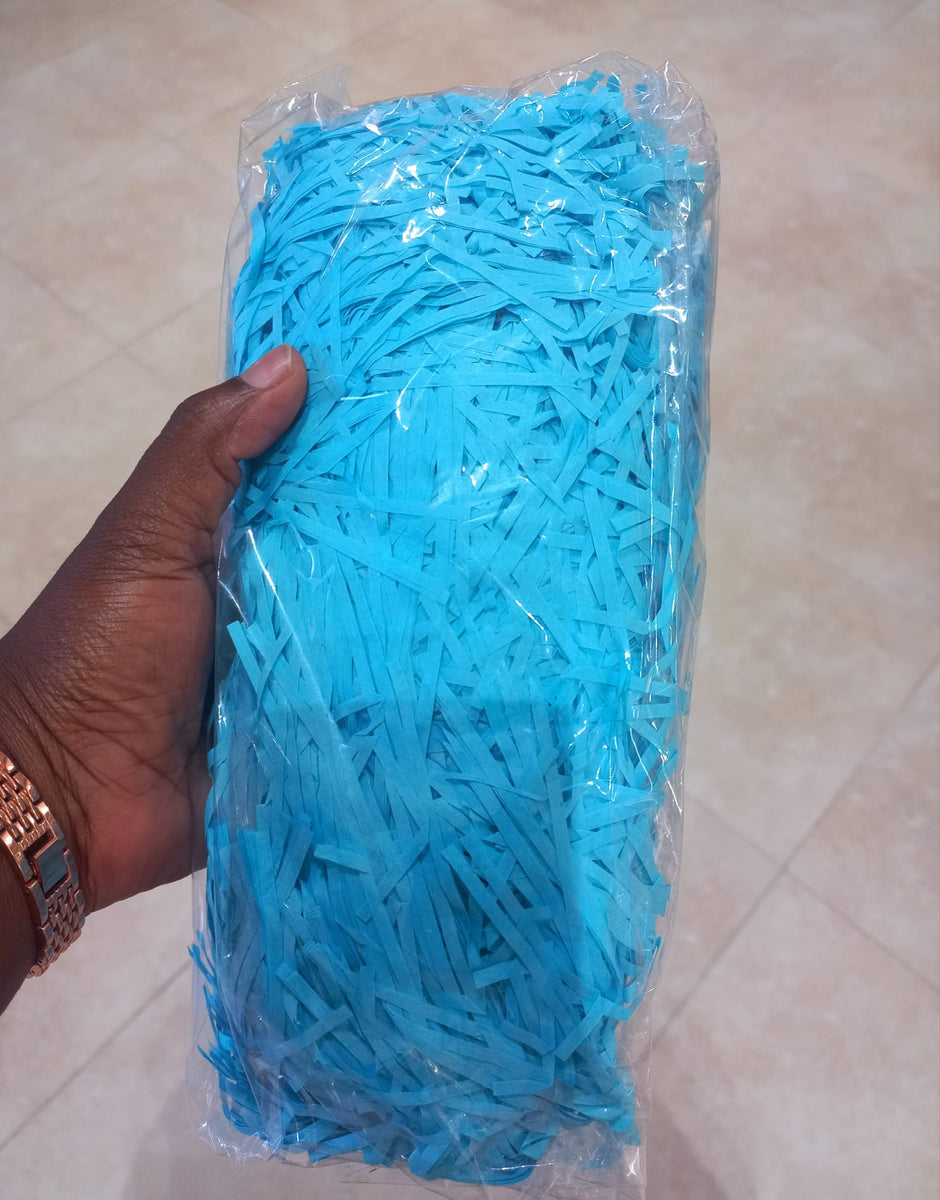 Sky Blue Blue Shredded Paper – Cake Central Barbados