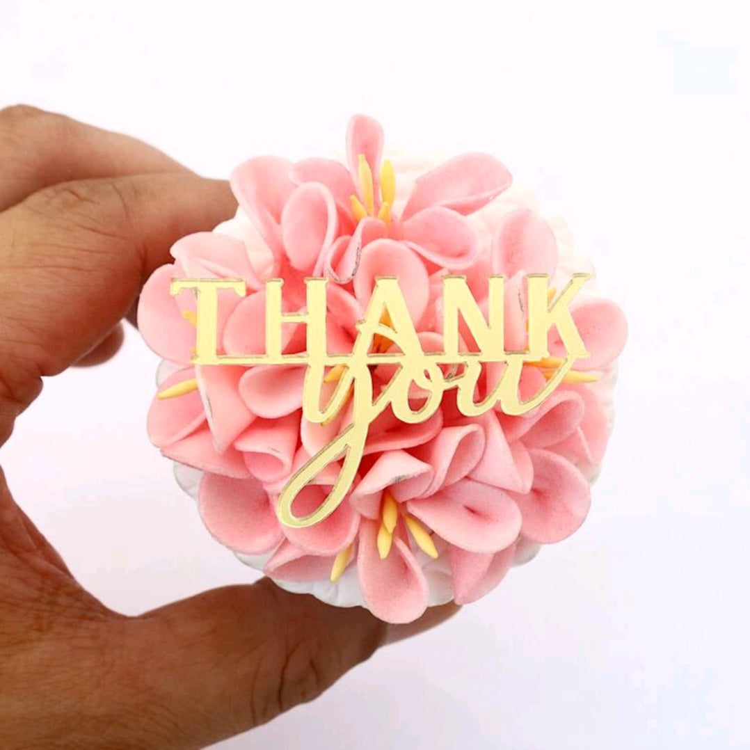 Acrylic "Thank You" Topper – Cake Central Barbados