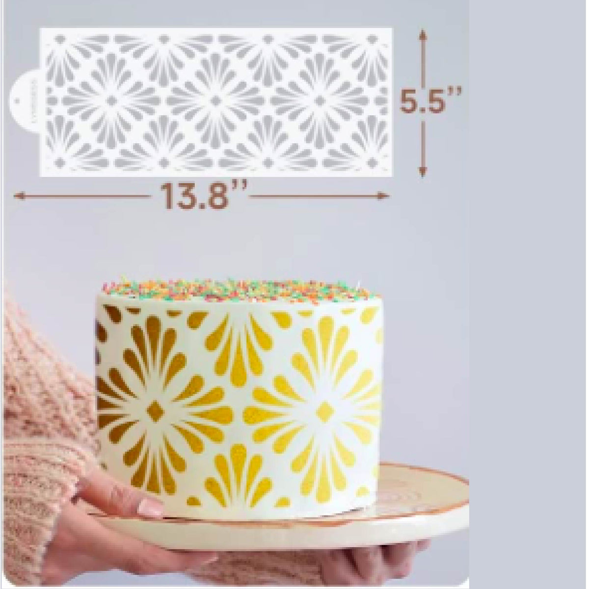 Long Scalloped Tile Pattern Stencil – Cake Central Barbados