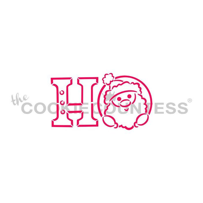 Santa Face Ho Ho Ho Stencil - Drawn by Krista – Cake Central Barbados